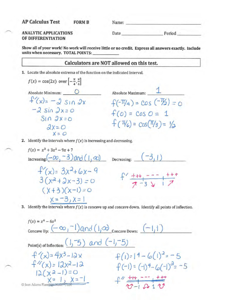 Unit 5 Test Form B Key | PDF