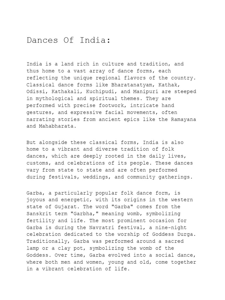 Indian Dance Forms: Classical & Folk | PDF