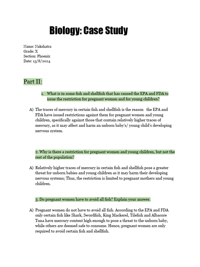 Biomagnification and Bioaccumulation: Mercury Case Study | PDF ...