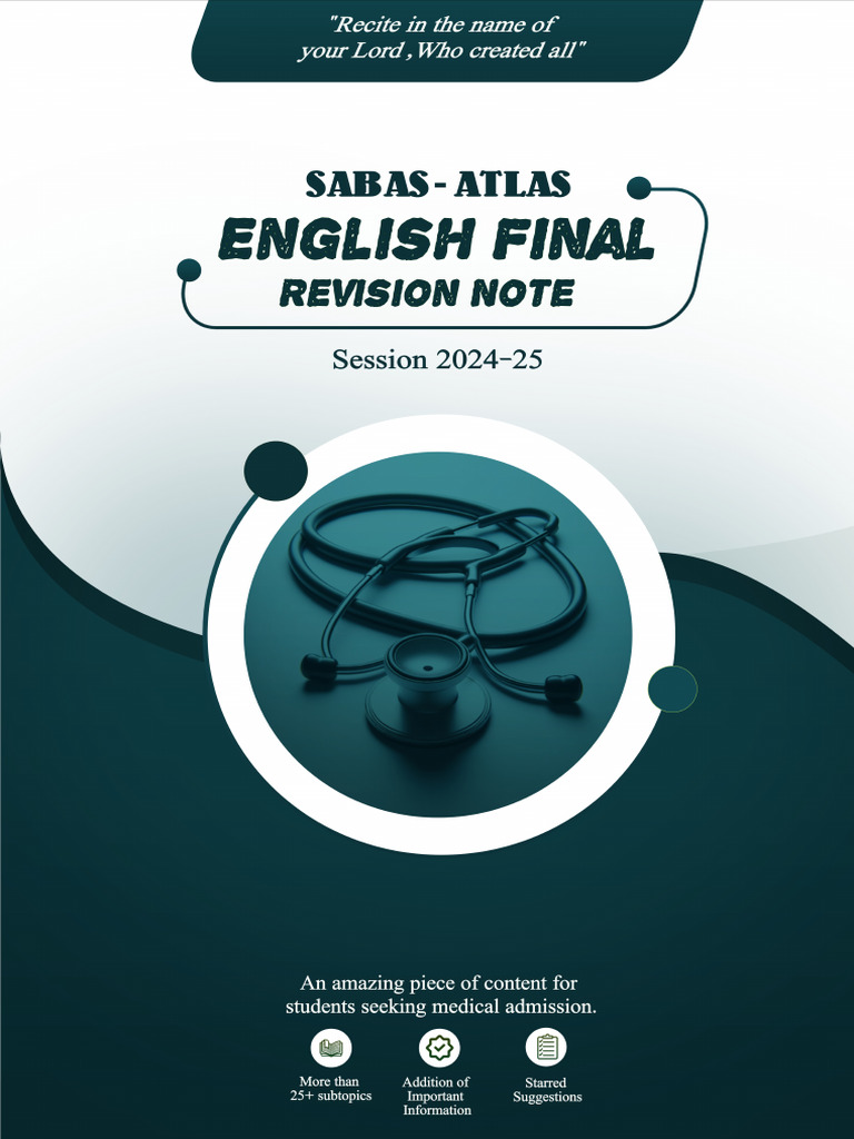 English Final Revision Note - 2024 | PDF
