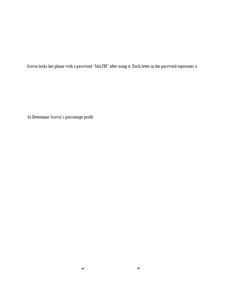 Senior One Math & Economics Tasks | PDF