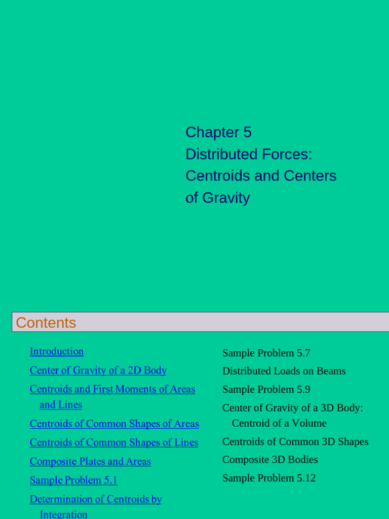 chapter5 Centroid | PDF | Area | Center Of Mass