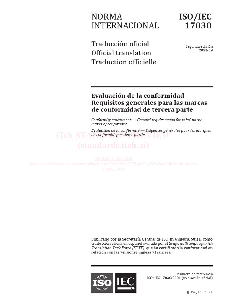 Iso Iec 17030 2021 | PDF | Organización internacional para la ...