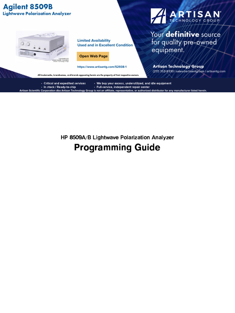 Infoagilent8509bprogrammingmanual Pdf Computing Computer Science 7328