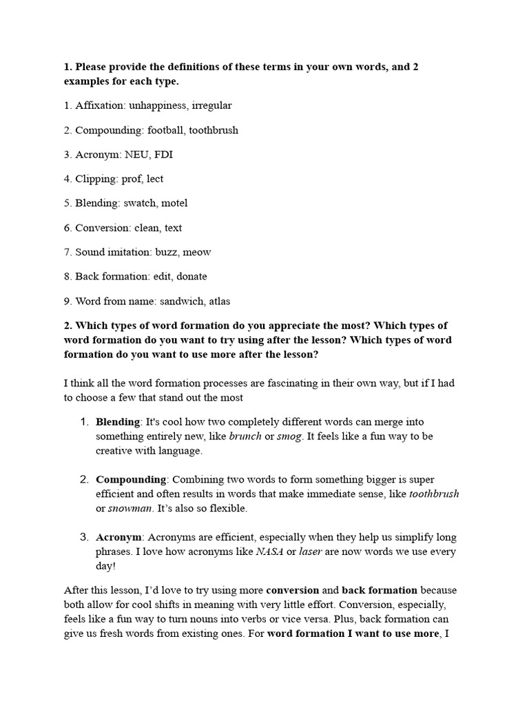 BT Forming New Words | PDF