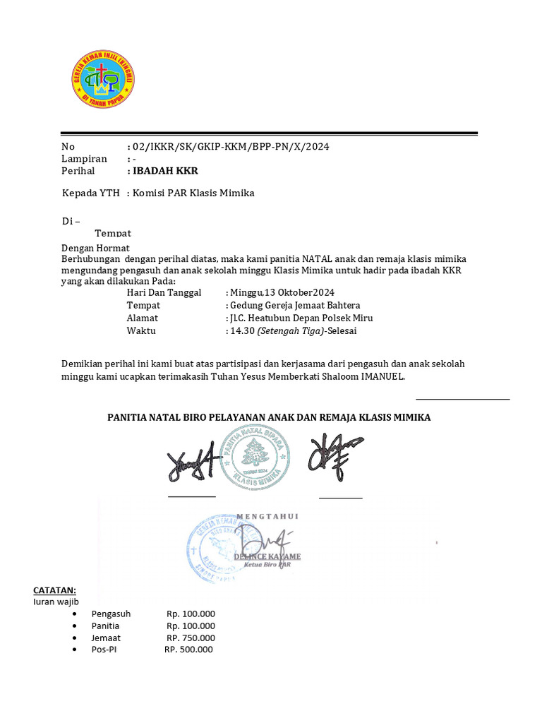 Undangan Ibadah KKR | PDF