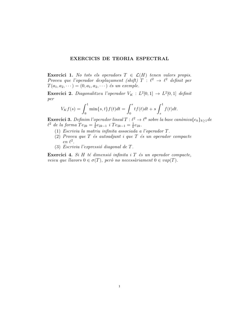 Exercicis Espectral | PDF