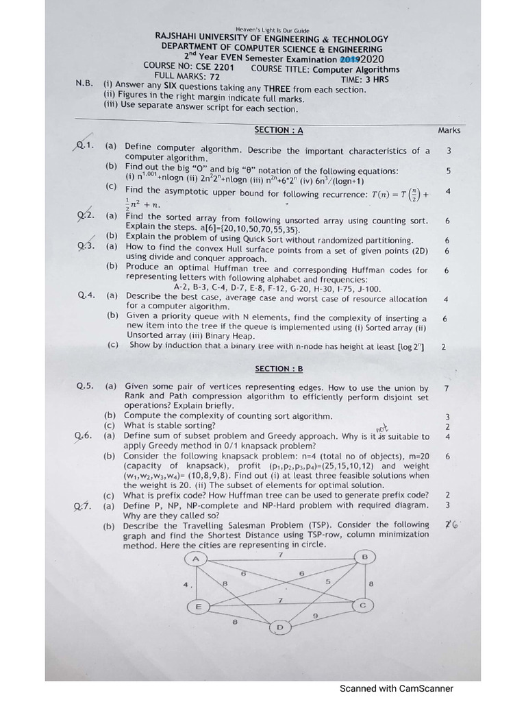 2-2 Algorithm Sem Final Questions | PDF