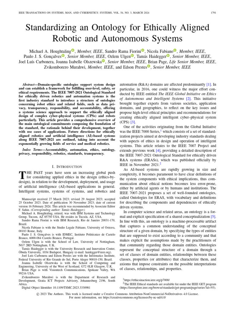 Standardizing An Ontology For Ethically Aligned Robotic and Autonomous Systems | PDF | Ontology ...