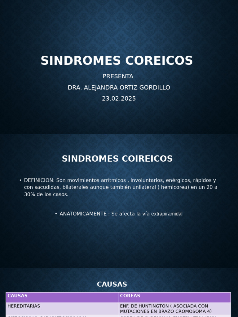 Síndromes Coreicos: Causas y Diagnóstico | PDF | Desórdenes ...