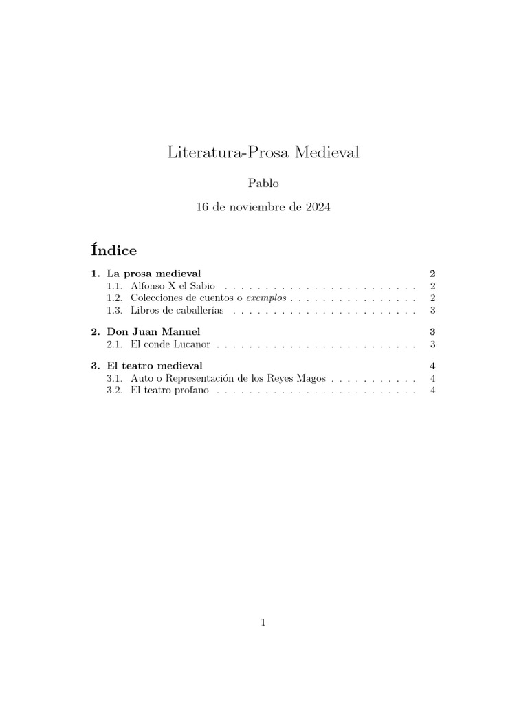 Prosa y Teatro Medieval en España | PDF | Nobleza | Teatro