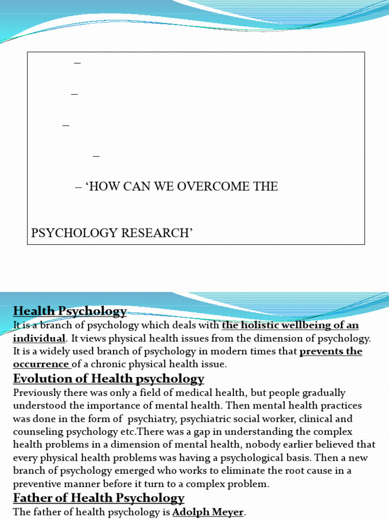 Reejit Das, CA1, Health Psychology | PDF | Psychology | Health Psychology