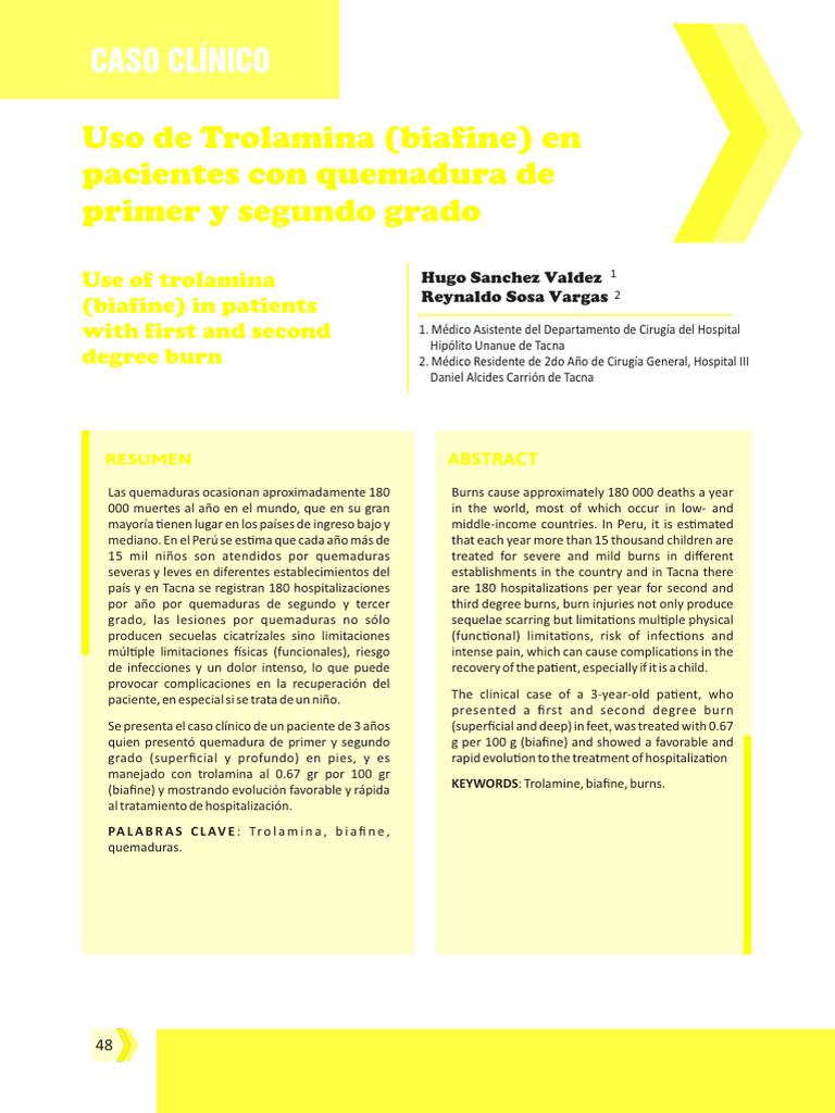 Uso de Trolamina Biafine en Pacientes Co | PDF | Quemar ...