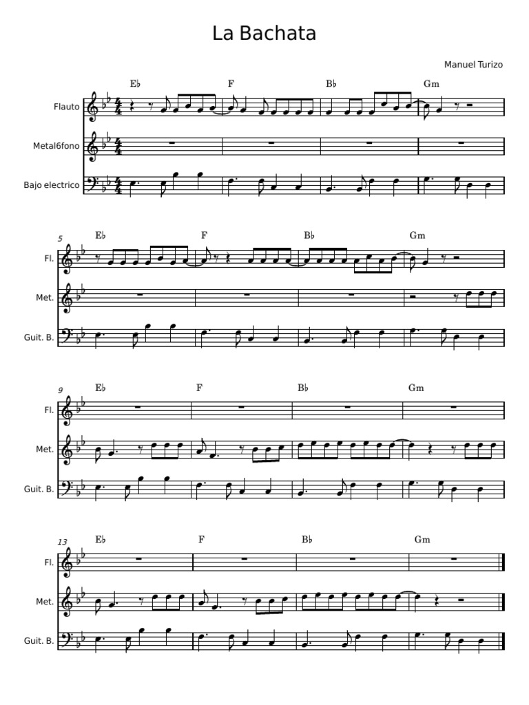 La Bachata - Manuel Turizo Sheet Music | PDF