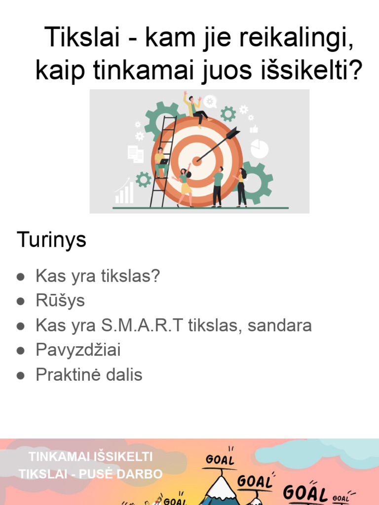 Tikslai - Kam Jie Reikalingi, Kaip Tinkamai Juos Issikelti | PDF