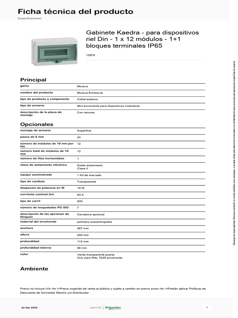 Schneider Electric Kaedra y Mini Kaedra 13979 | PDF