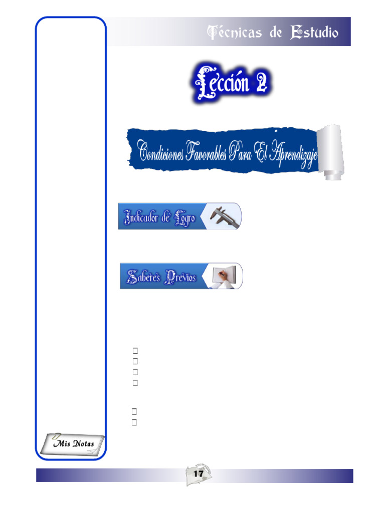 04_TecnicasdeEstudio_Leccion2 | PDF | Aprendizaje | Motivación