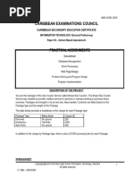CSEC-INFORMATION-TECHNOLOGY-SBA-2025 - New | PDF | Worksheet | Algorithms