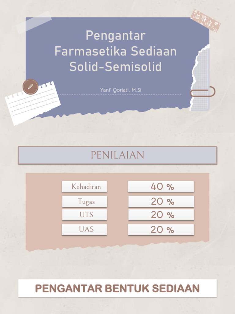 1. Pengantar Farmasetika Sediaan Solid-Semisolid | PDF