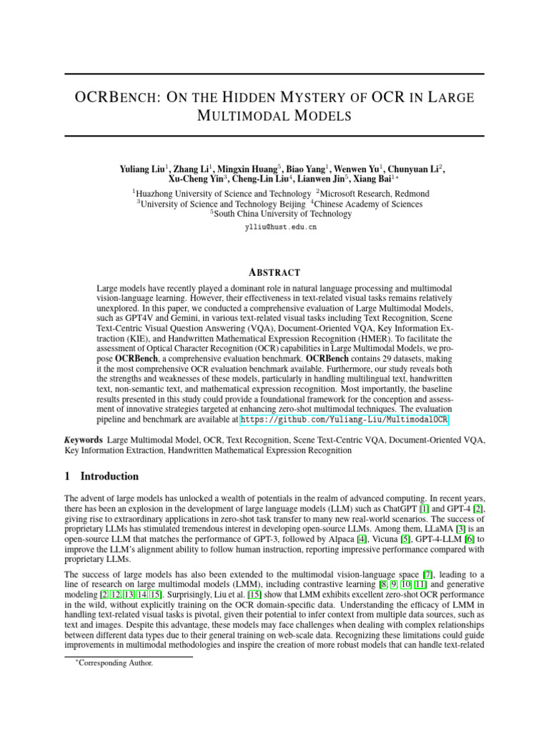 On The Hidden Mystery of Ocr in Large | PDF | Optical Character ...