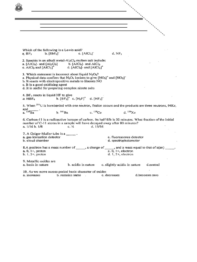 P2020 Chem-407 | PDF