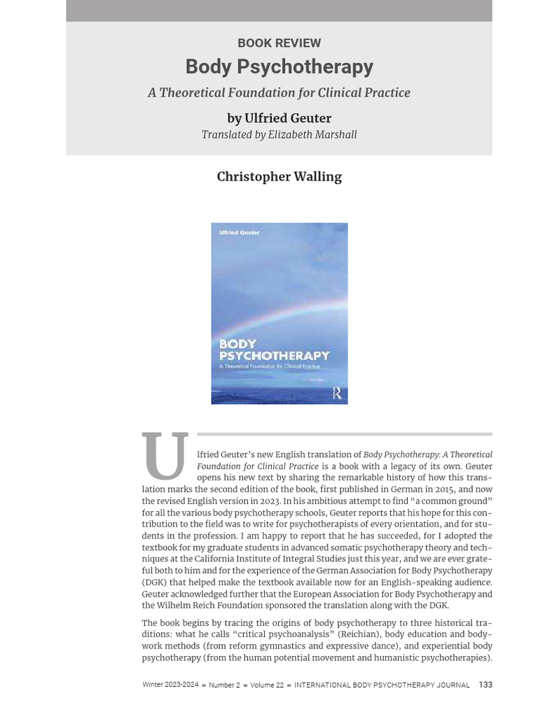 Book Review Body Psychotherapy A Theoret | PDF | Psychotherapy ...