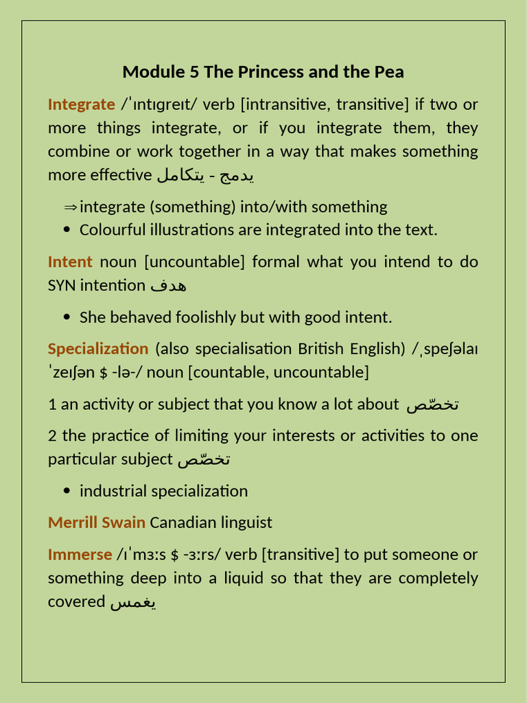 Module 5 The Princess and The Pea | PDF | Verb | Noun