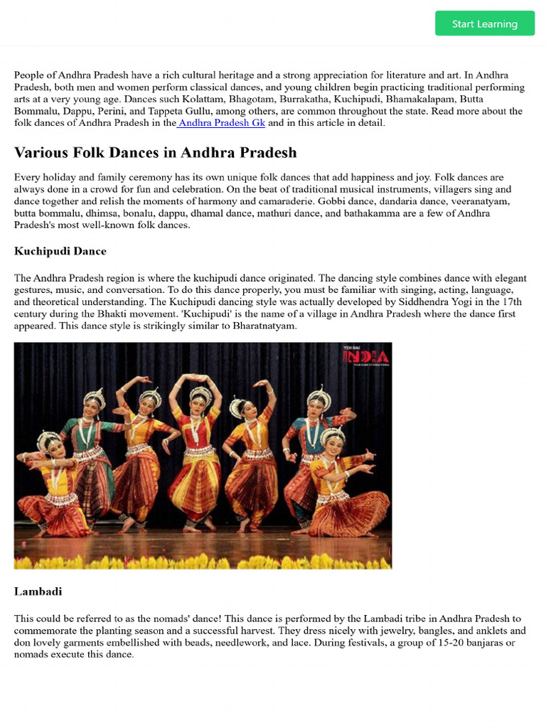 Folk Dances of Andhra Pradesh - Know Different Dance of Andhra Pradesh ...