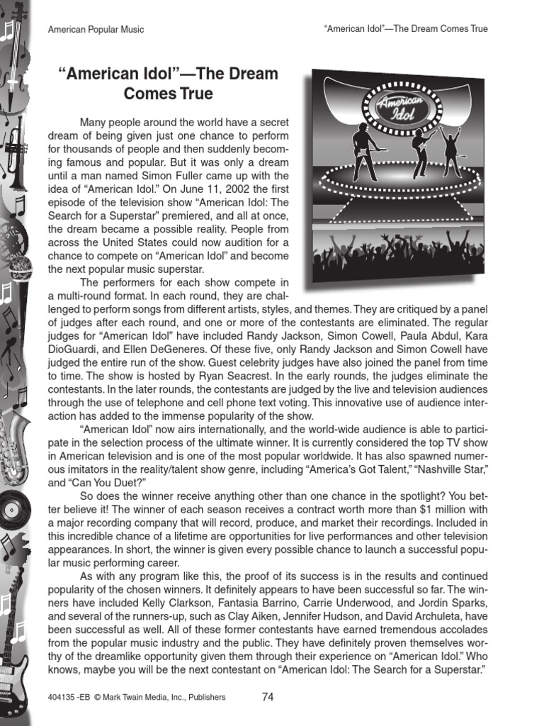 Worksheet - Pop Music | PDF