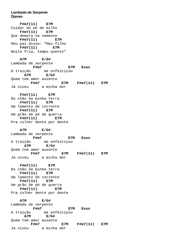 Lambada de Serpente | PDF