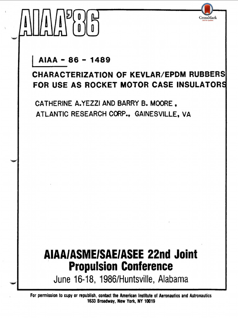 Kevlar/EPDM Rubber for Rocket Insulation | PDF | Thermogravimetric ...