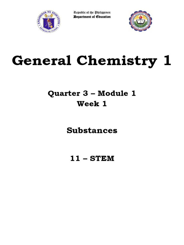 1 General Chemistry 1 Substances | PDF | Matter | Chemical Substances