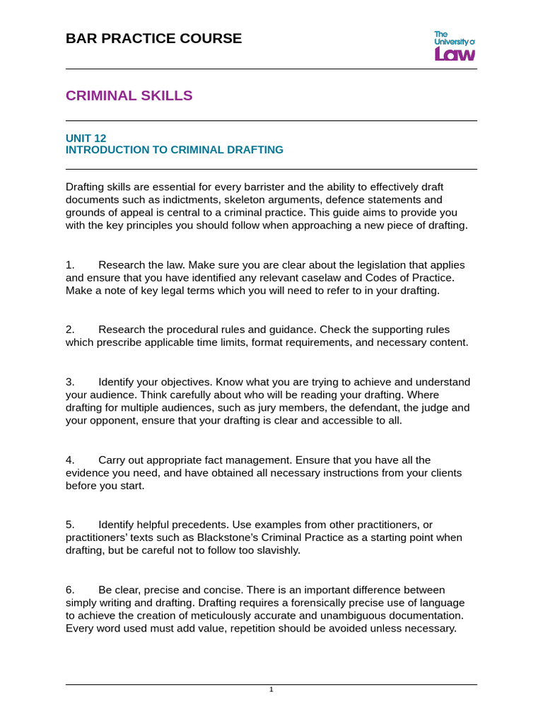 2425 Skill Crim Unit12 Ce01 Intro To Drafting | PDF