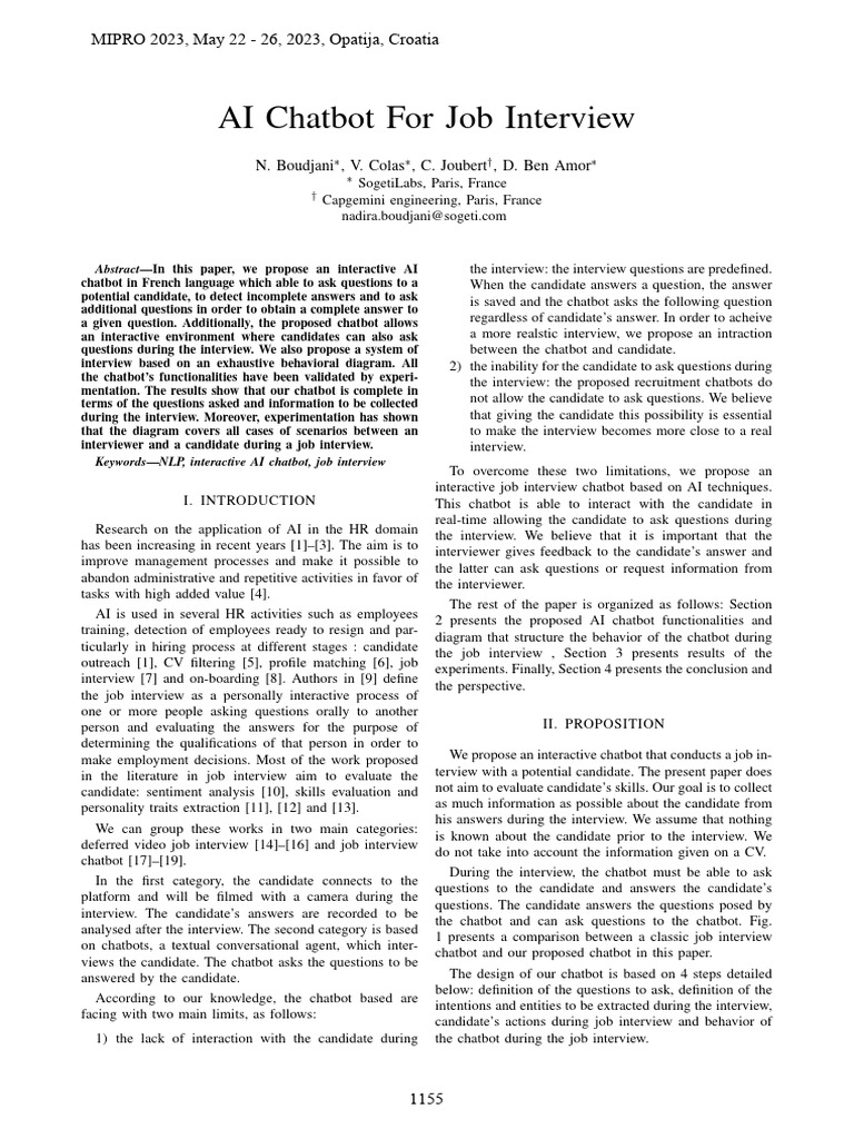 AI Chatbot for Job Interview | PDF | Job Interview