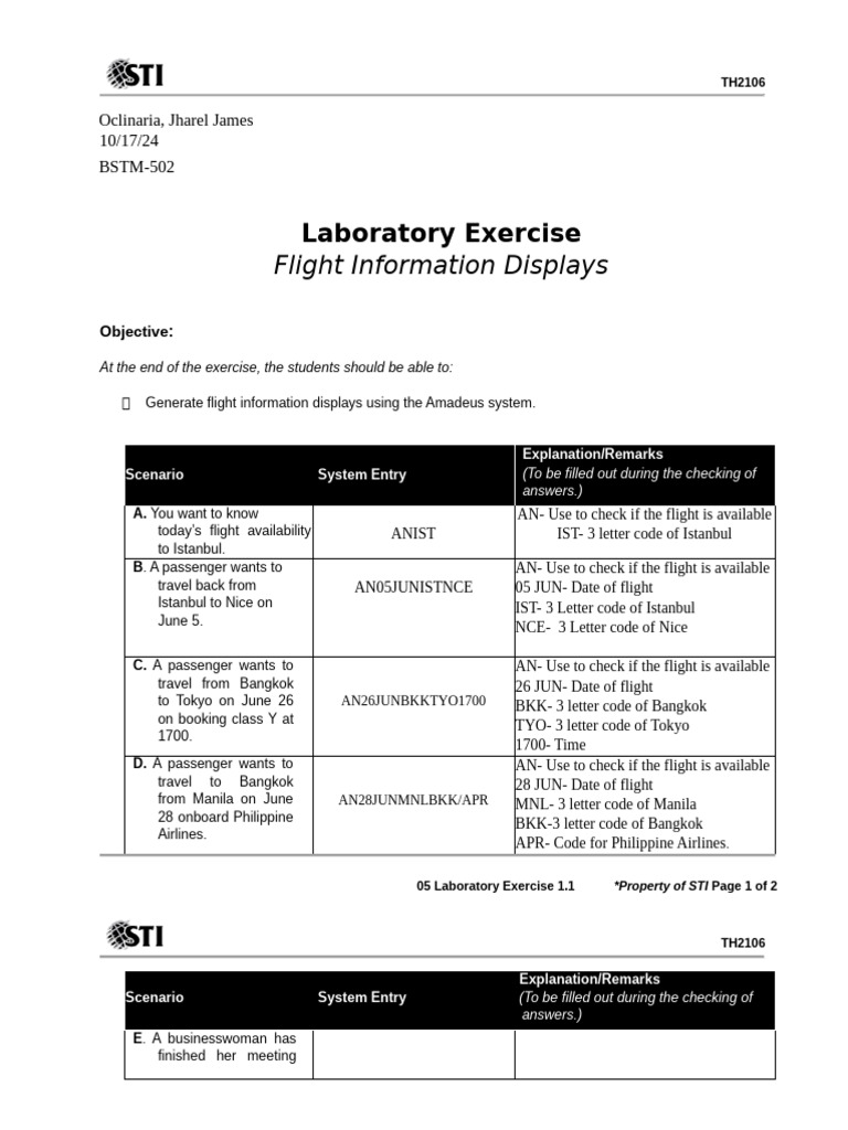 Flight Info Display Lab Exercise | PDF | Transport | Civil Aviation