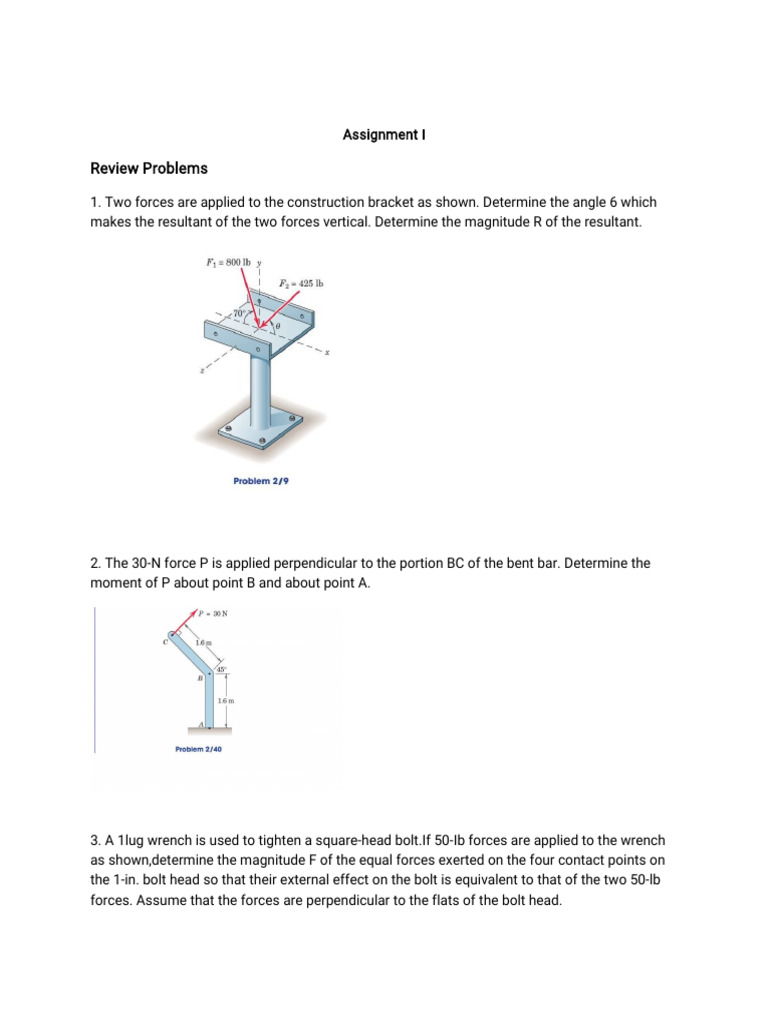 Assignment I Engineering Mechanics Pdf