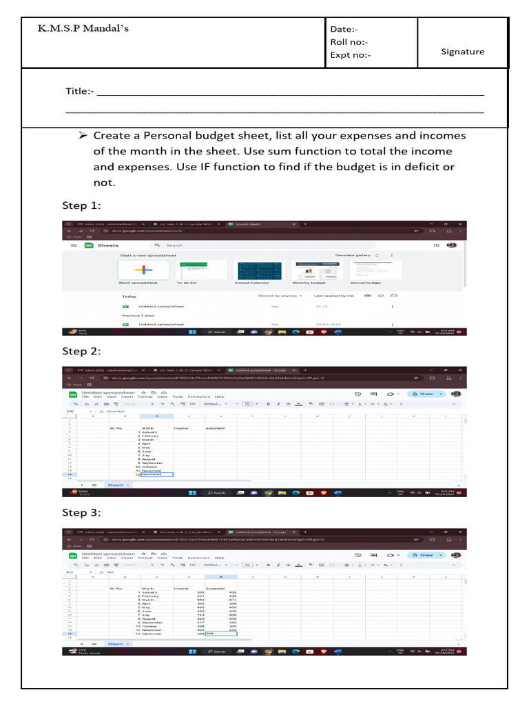 Practical Sheets | PDF