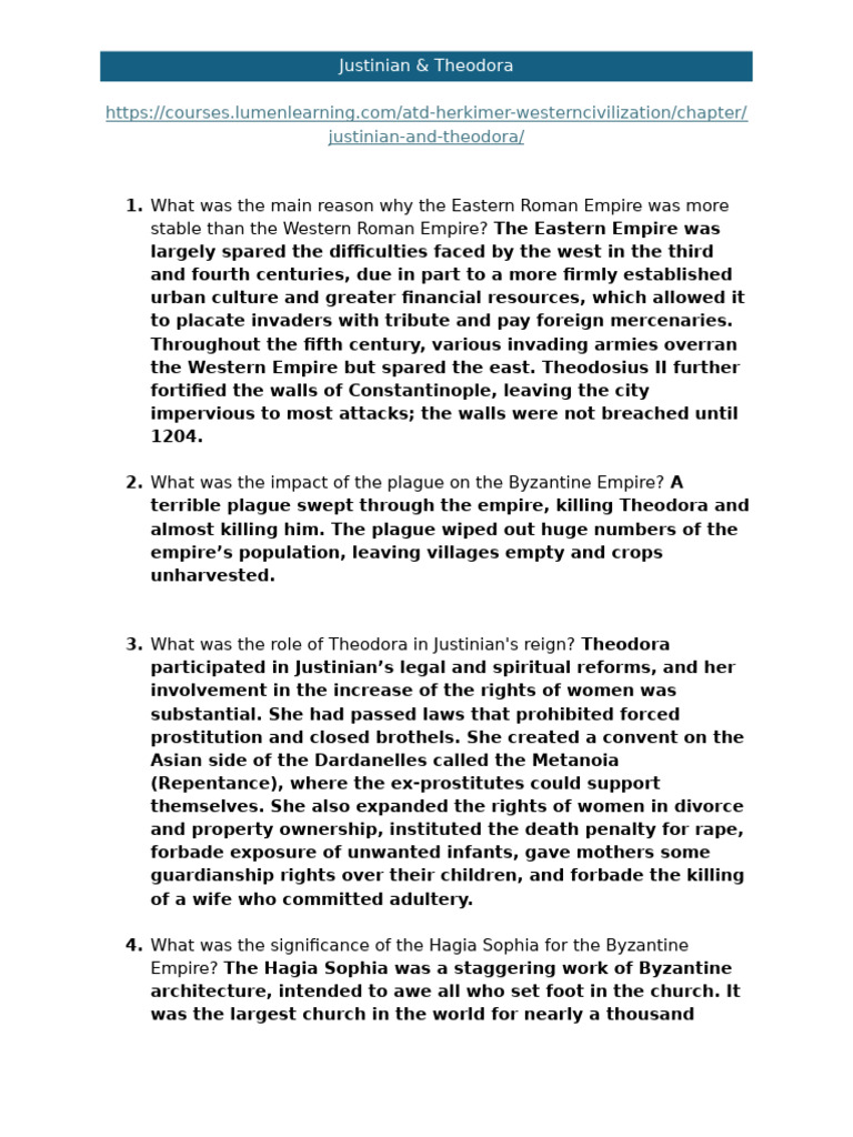 Justinian & Theodora FINISHED | PDF | Justinian I | Byzantine Empire