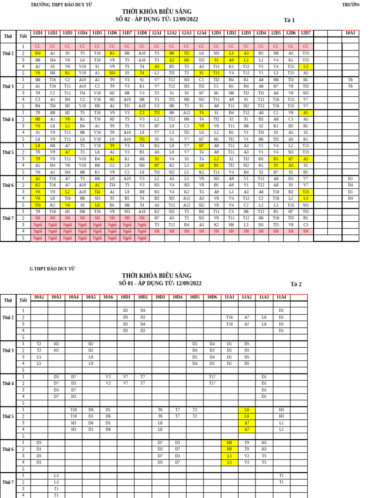 Tkb So 02 - Tuan 02 (Bản Điều Chỉnh) | PDF