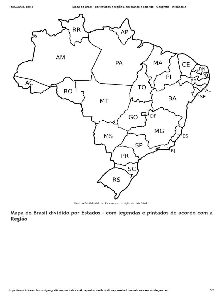 Mapa do Brasil com Estados e Legendas | PDF