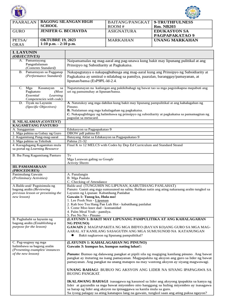 Bechayda LP Cot 1 Module 2 | PDF
