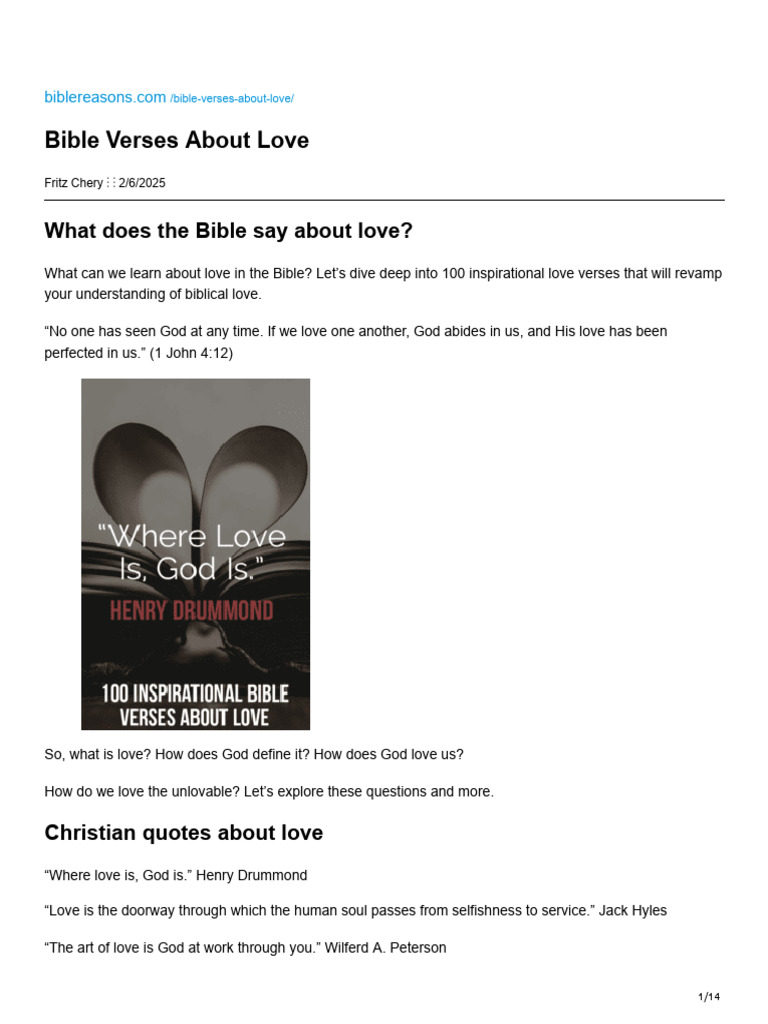Bible Verses Defining Love | PDF | Love | Wife