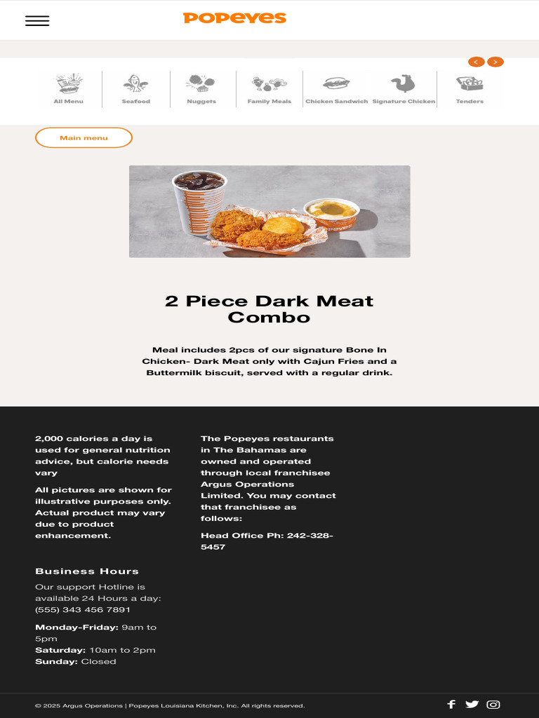 2 Piece Dark Meat Combo - Popeyes | PDF