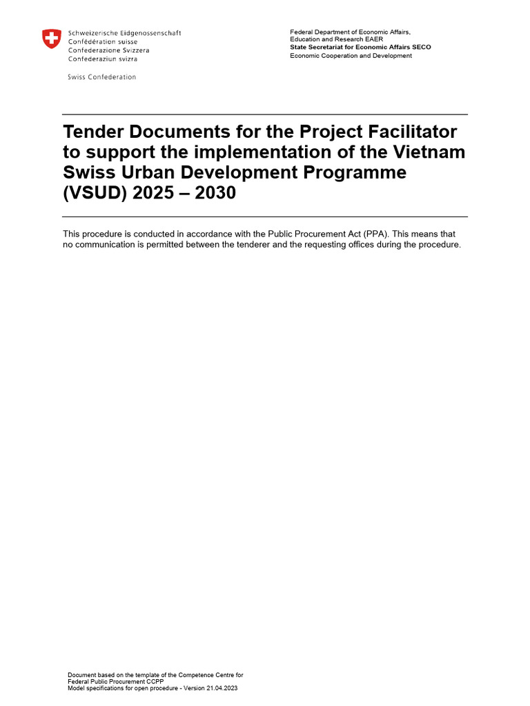 Final Tender Documents - Project Facilitator - BilateralUrban - Vietnam | PDF | Climate ...