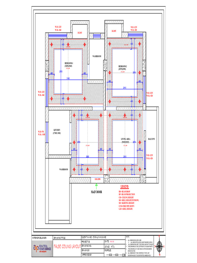 False Ceiling Layout | PDF