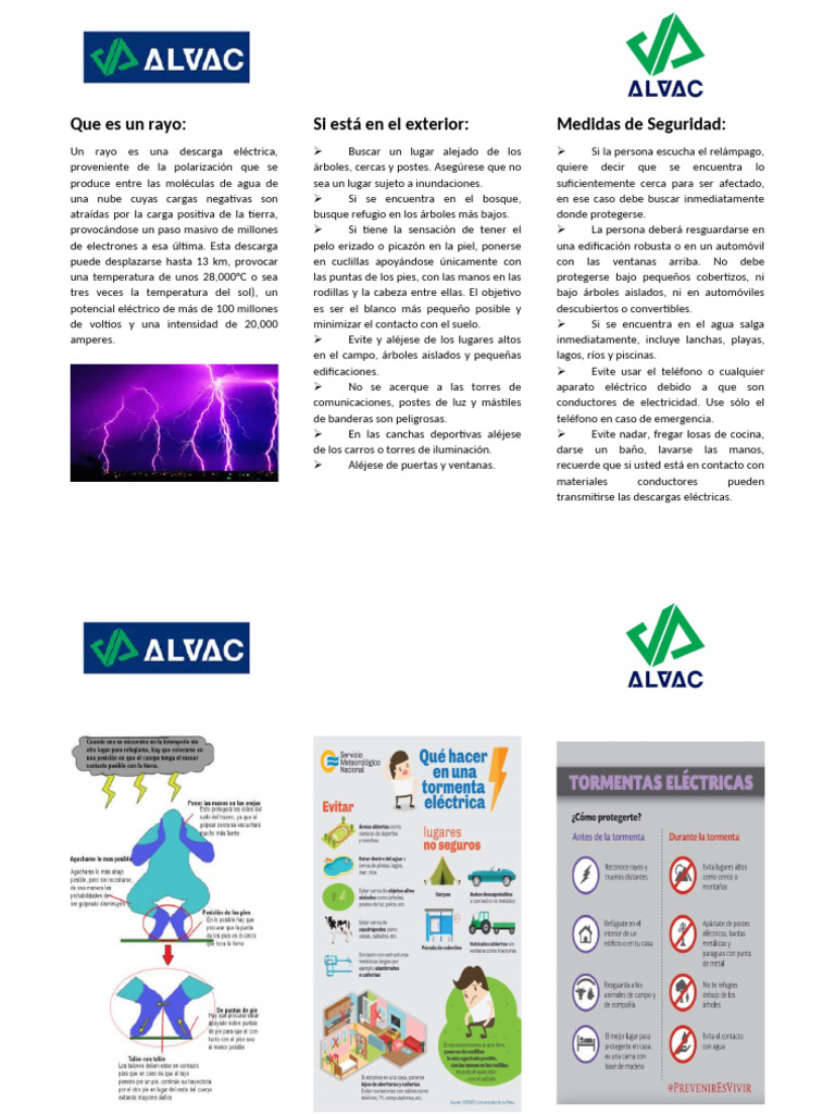 TORMENTAS ELECTRICAS TRIPTICO | PDF | Relámpago | Electricidad