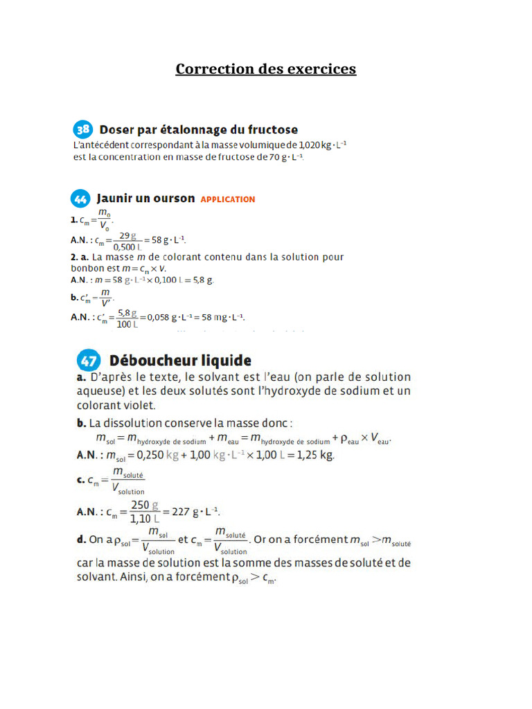 Correction Des Exercices | PDF