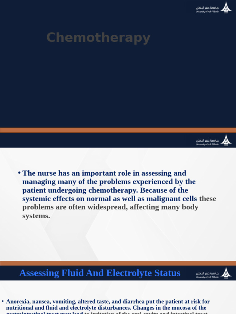 Nursing Management in Chemotherapy | PDF | Chemotherapy | Medical ...