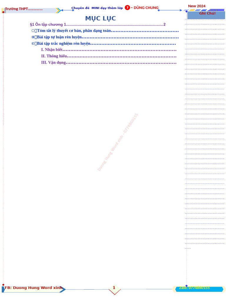 C1-Ôn Tap Chuong 1 - Full | PDF