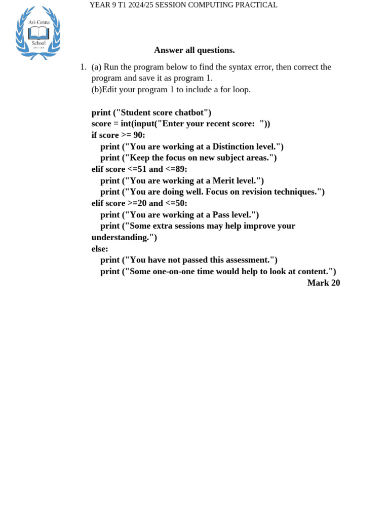 Year 9 Computing Practical Guide | PDF